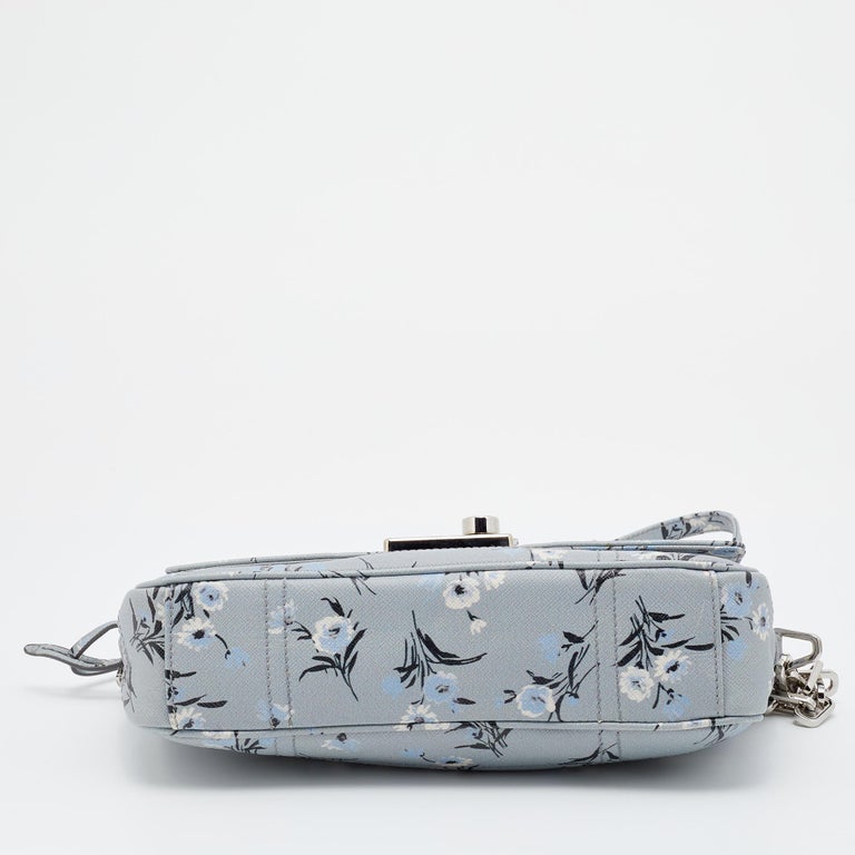 Prada Multicolor Floral Print Saffiano Leather Sound Shoulder Bag For ...
