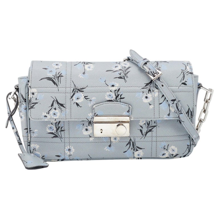 Prada Multicolor Floral Print Saffiano Leather Sound Shoulder Bag For ...
