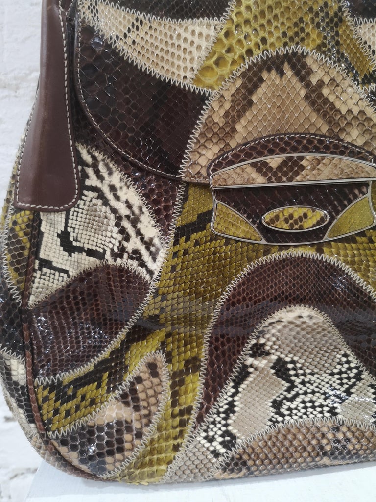 Prada multicoloured python leather shoulder bag For Sale at 1stDibs