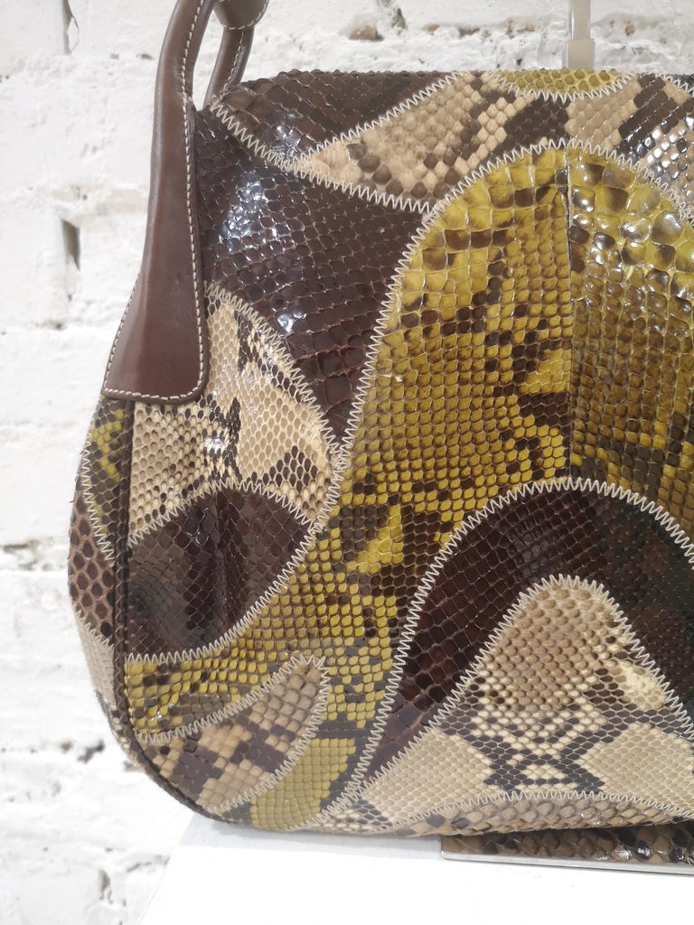 Prada multicoloured python leather shoulder bag For Sale at 1stDibs