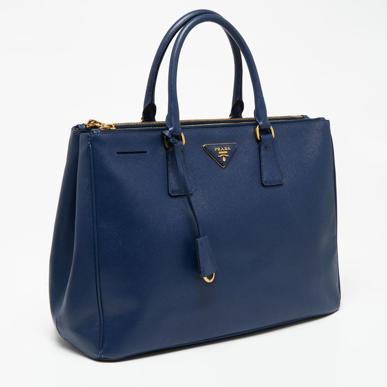 Prada Navy Blue Saffiano Lux Leather Large Galleria Tote at 1stDibs