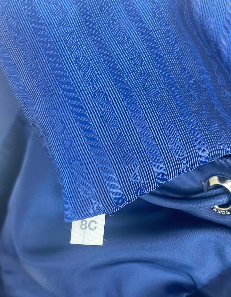 Prada Navy Blue Tessuto Nylon Backpack Bag w/ Front Buckle Pockets For ...