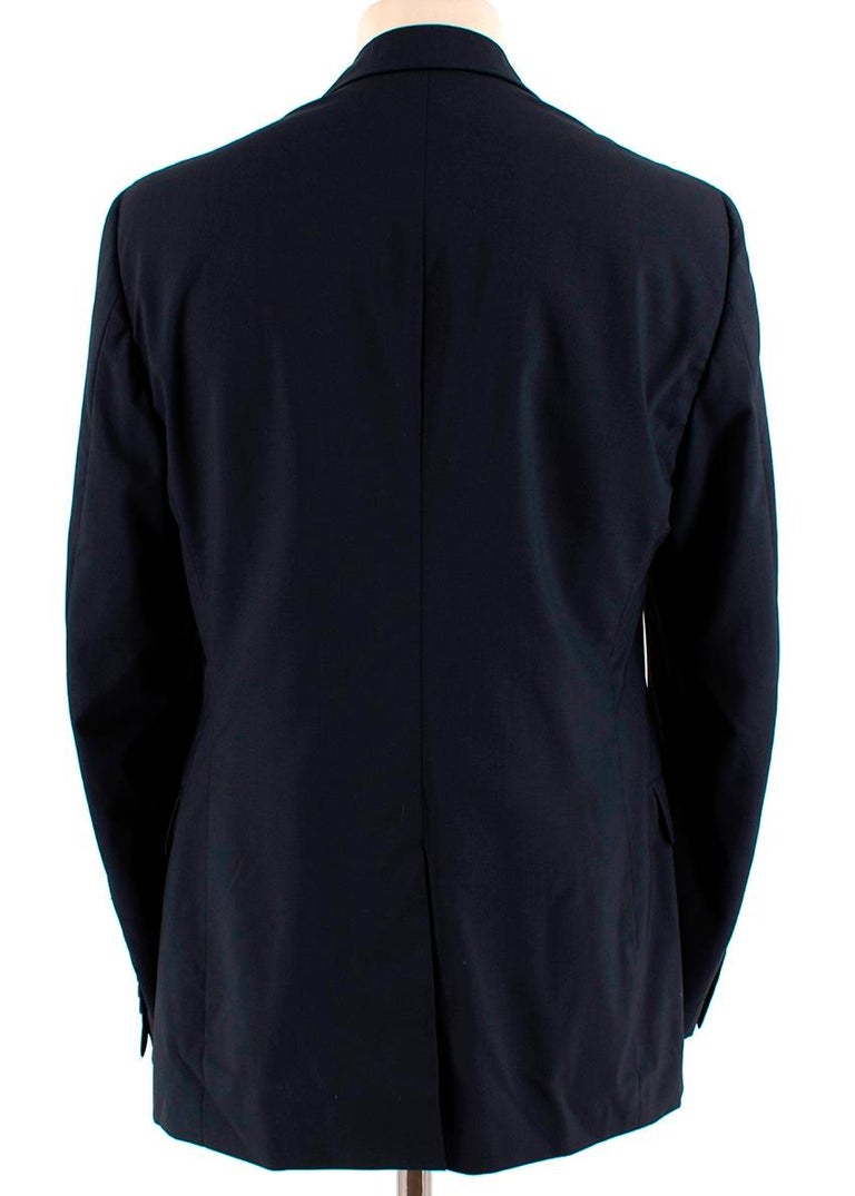 Prada Navy Wool Single Breasted Tailored Jacket - Size 50R For Sale at ...