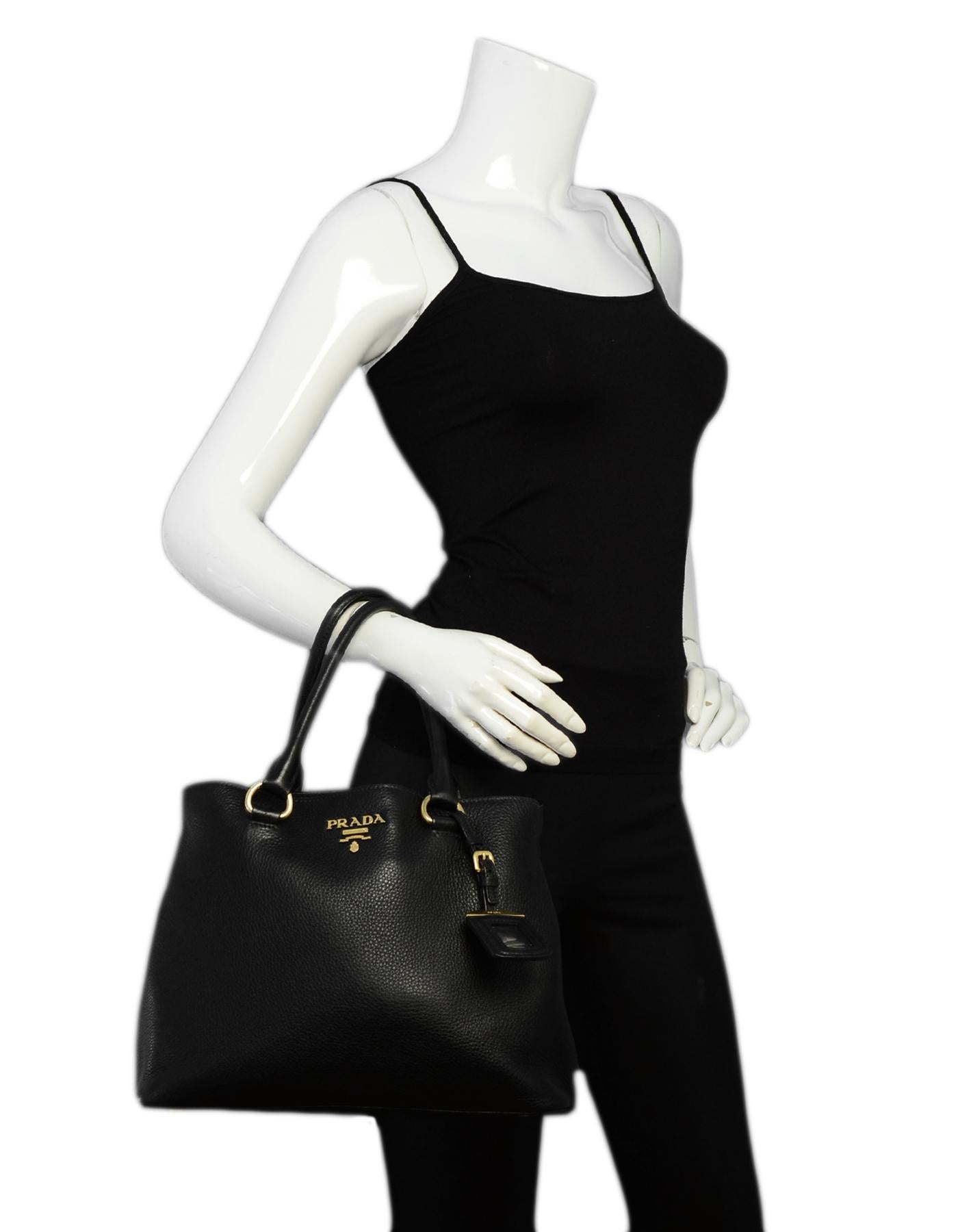 Prada Nero Black Vitello Phenix Leather Tote Bag For Sale at 1stDibs ...