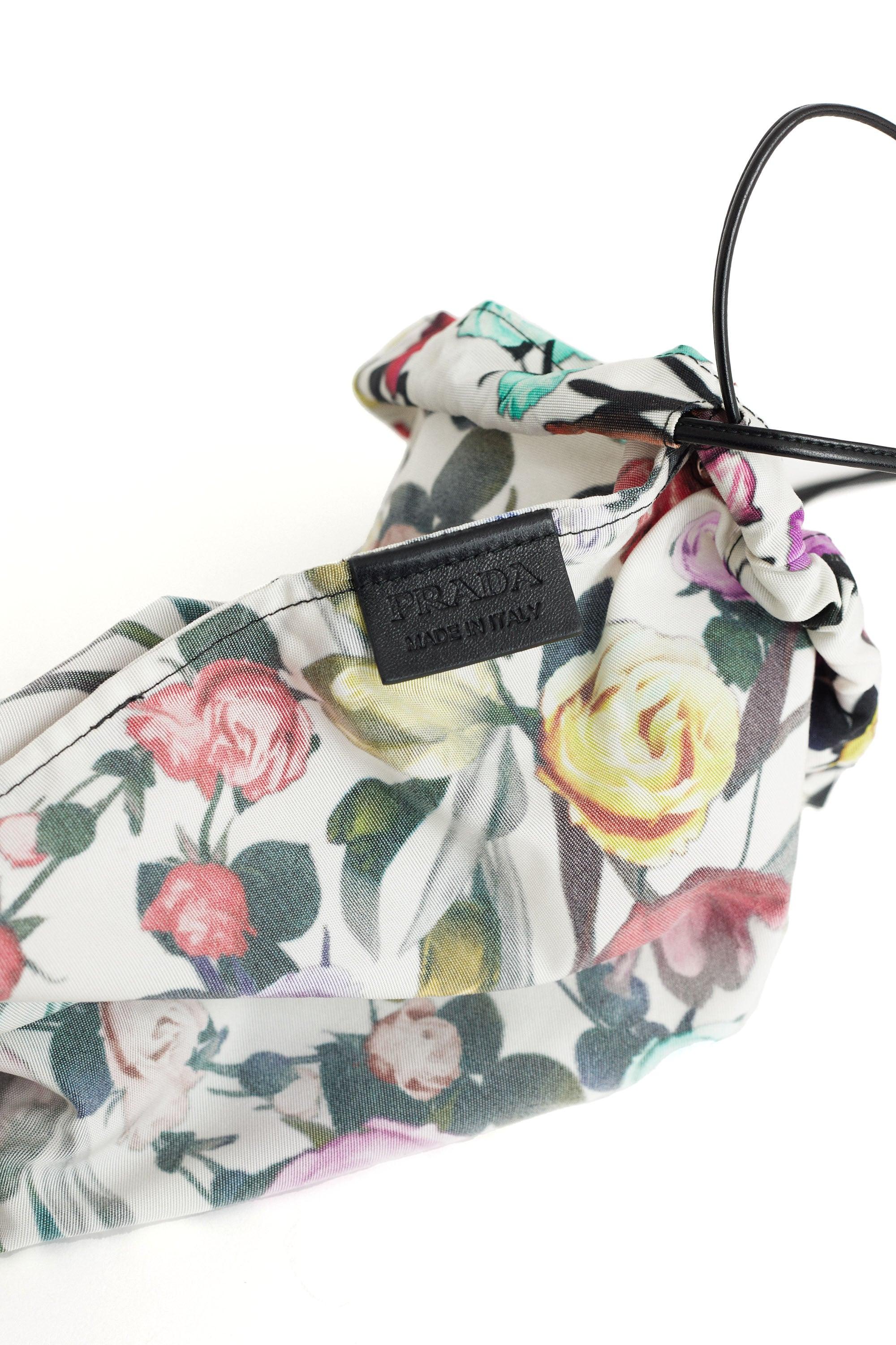 Prada Net Floral Bag For Sale at 1stDibs