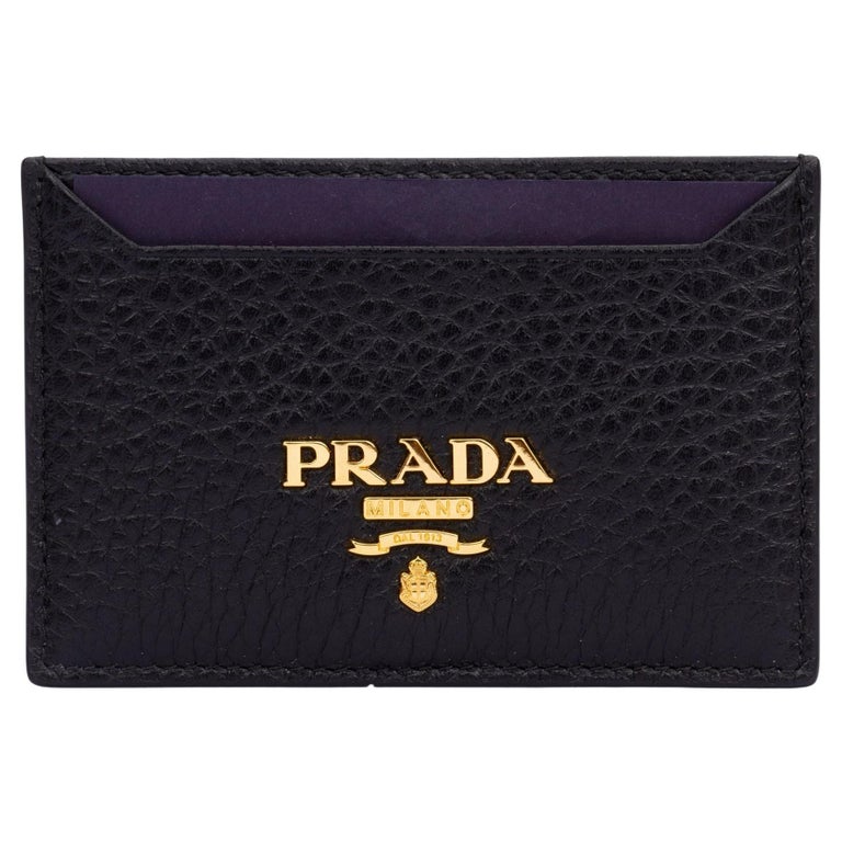 Prada NIB Credit Card Holder Black For Sale at 1stDibs