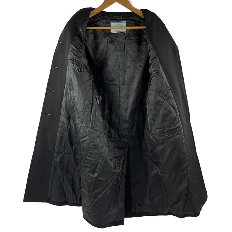 Prada Nylon Double Pocket Long Overcoat Jacket Black 38 US 2 For Sale ...