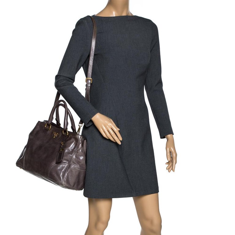 Prada Olive Green Leather Zipped Tote at 1stDibs