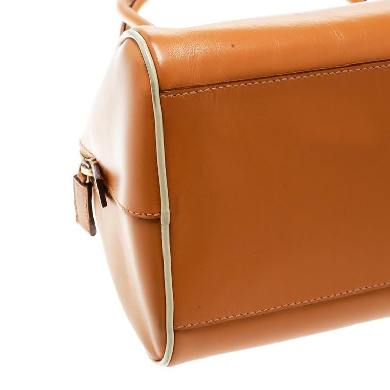 Prada Orange Leather Bowler Bag at 1stDibs | prada bowler bag