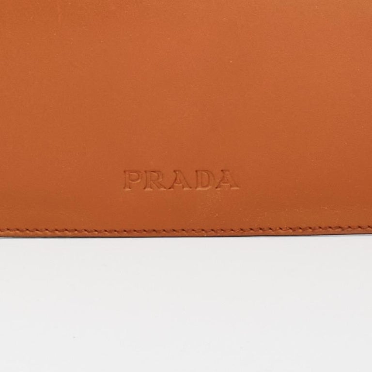 Prada Orange Leather Square Crossbody Bag For Sale at 1stDibs