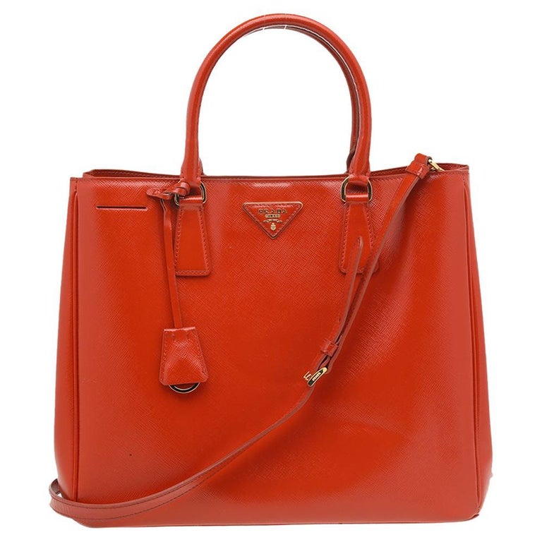 Prada Orange Saffiano Lux Leather Large Galleria Tote at 1stDibs