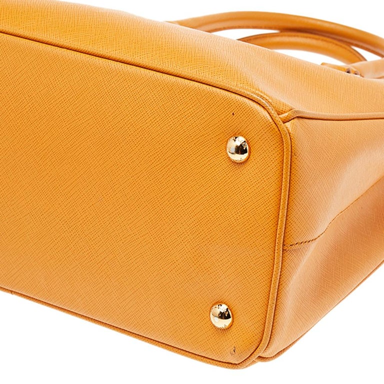 Prada Orange Saffiano Lux Leather Small Galleria Tote at 1stDibs ...