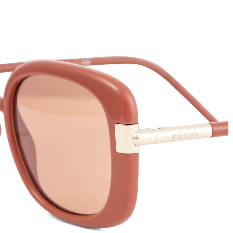PRADA orange SPR04W RECTANGULAR Sunglasses For Sale at 1stDibs
