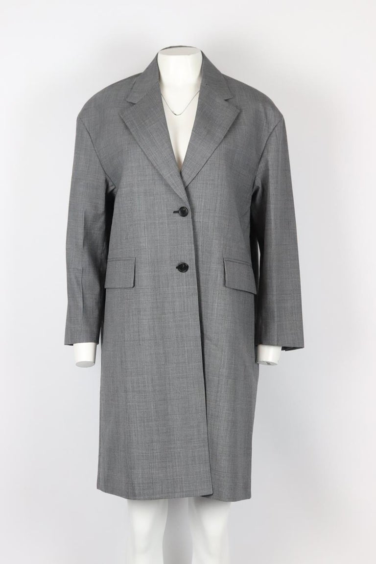 Prada Oversized Checked Wool Coat It 36 Uk 4 For Sale at 1stDibs