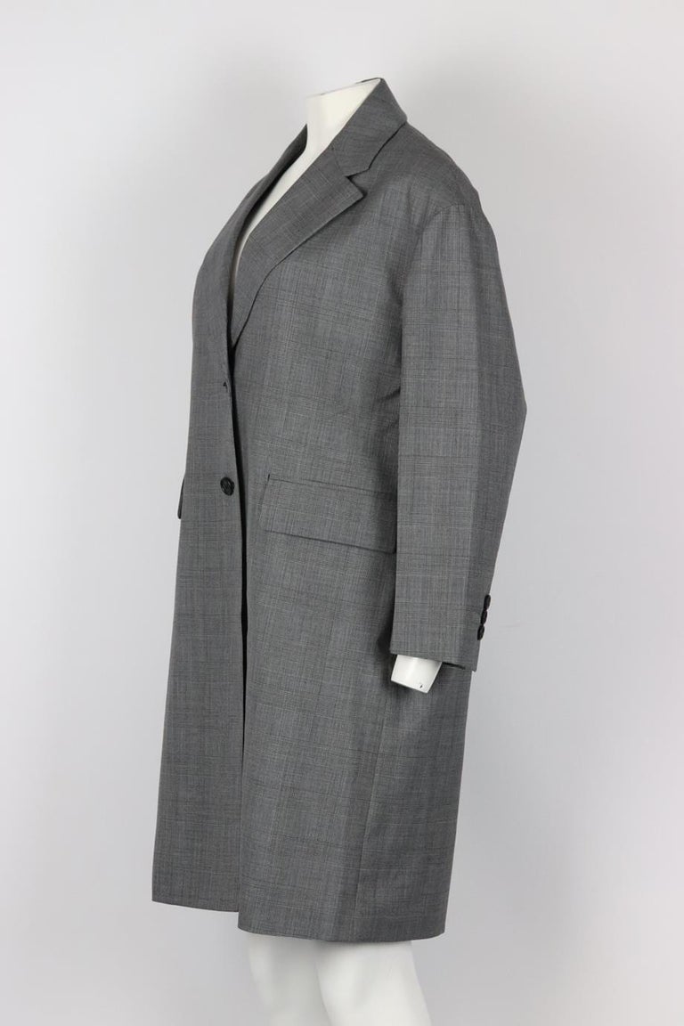 Prada Oversized Checked Wool Coat It 36 Uk 4 For Sale at 1stDibs