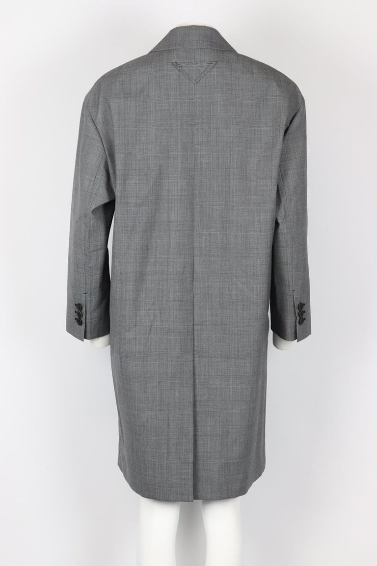 Prada Oversized Checked Wool Coat It 36 Uk 4 For Sale at 1stDibs