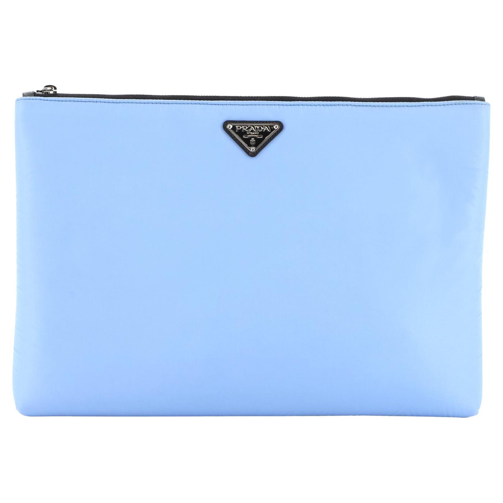 Prada Silver Saffiano Leather Mini Box Clutch For Sale at 1stDibs