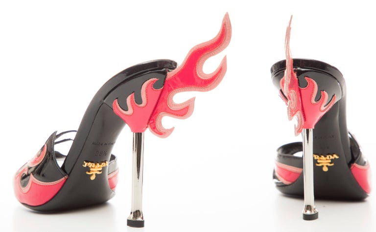 Prada Patent Leather Flame Slide Sandals, Spring 2012 at 1stDibs ...