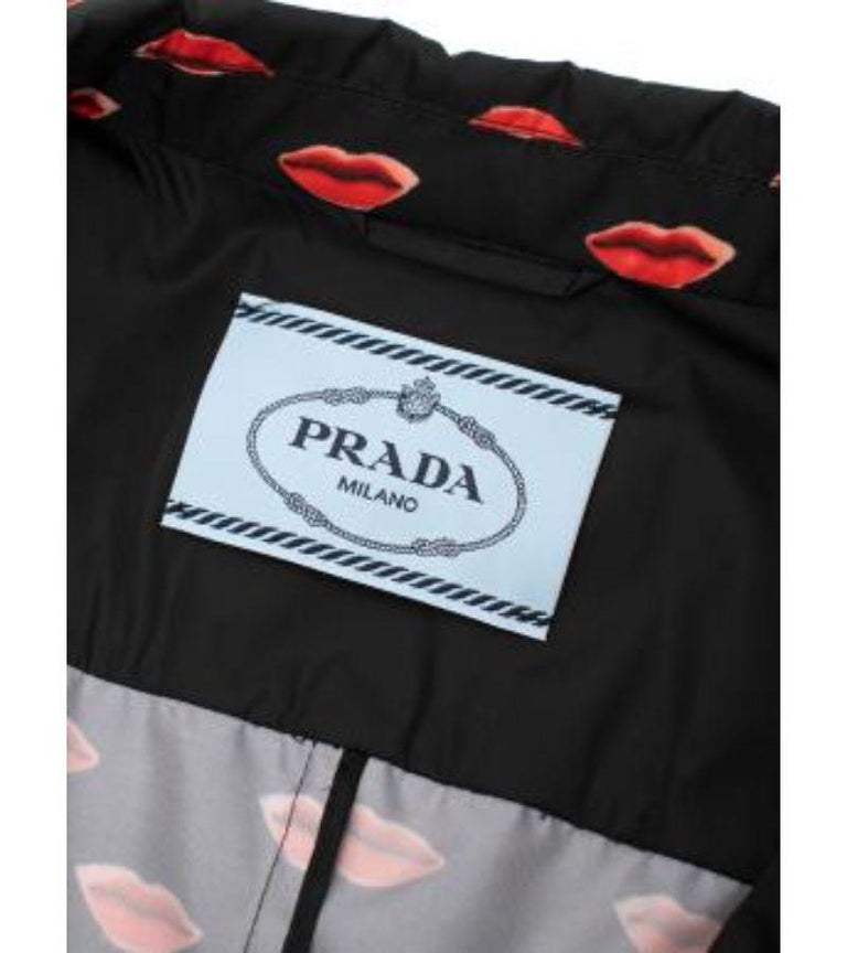 Prada Pink Lip Print Padded Jacket For Sale at 1stDibs