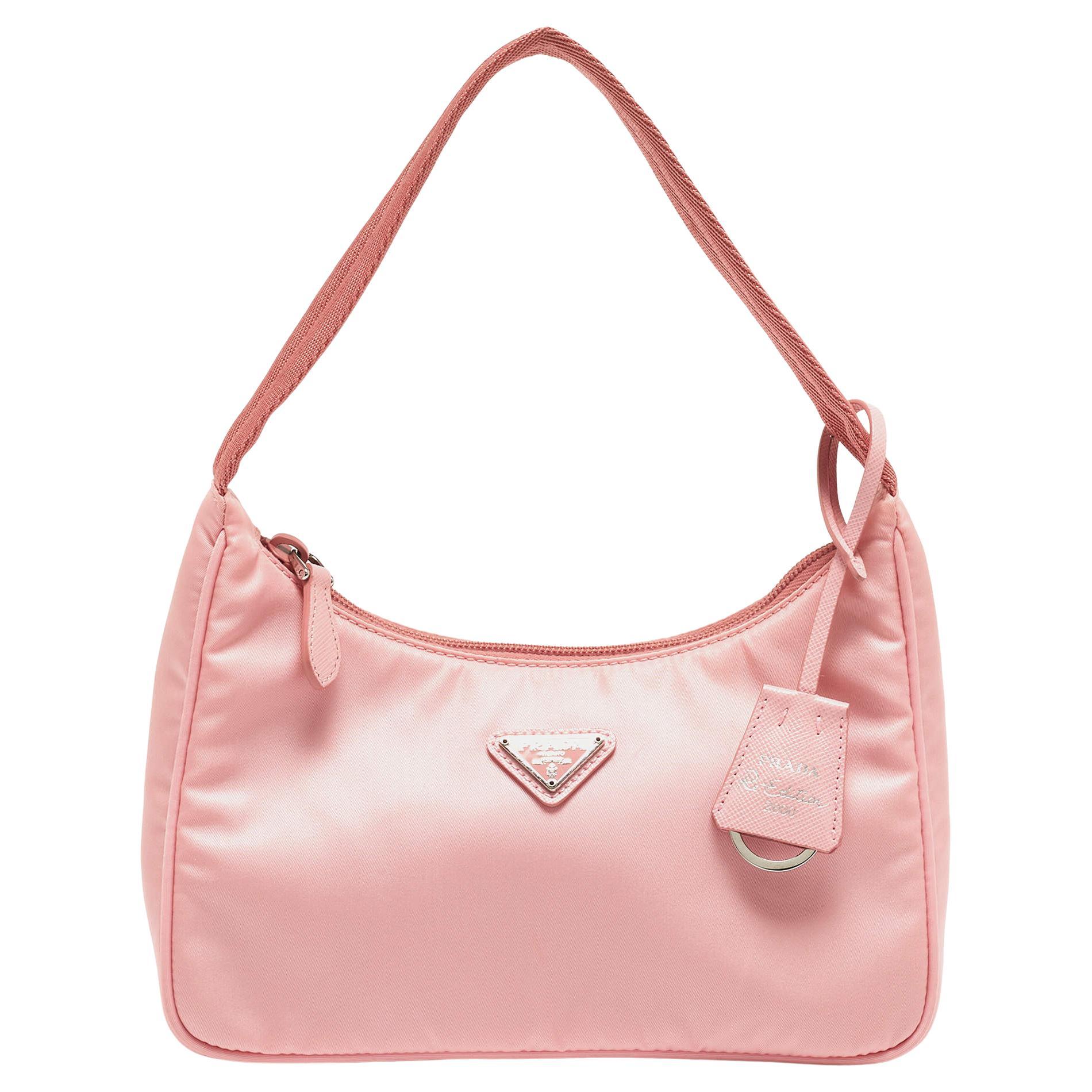 Prada Pink Nylon Mini Re-Edition 2000 Shoulder Bag For Sale at 1stDibs