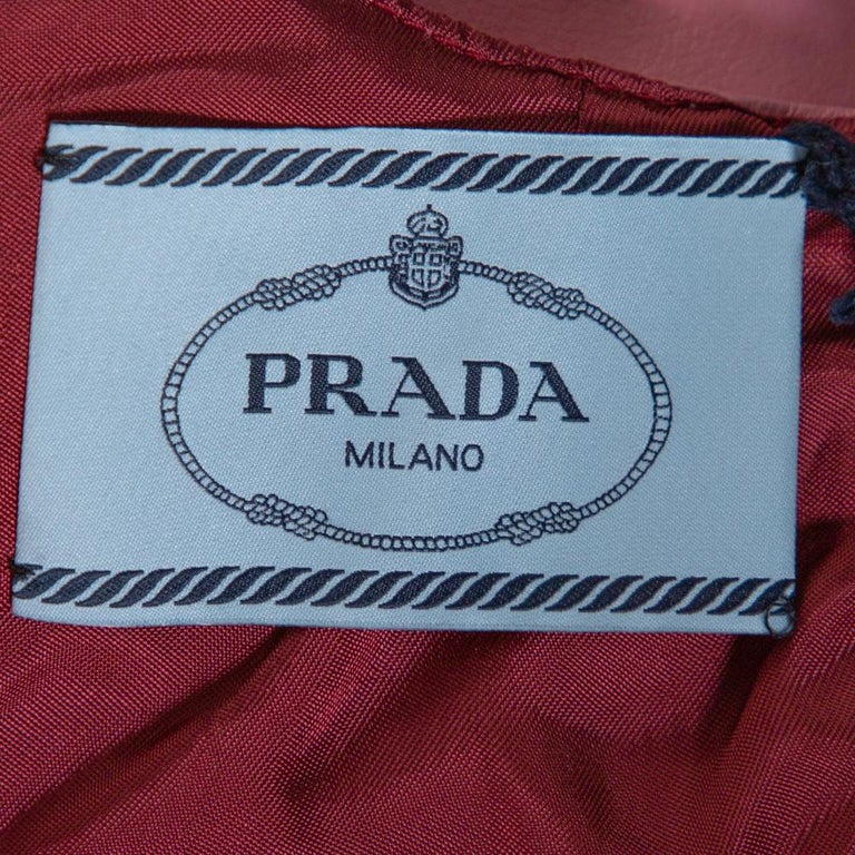 Prada Pink Poster Girl Print Coated Cotton Sleeveless Dress S at ...