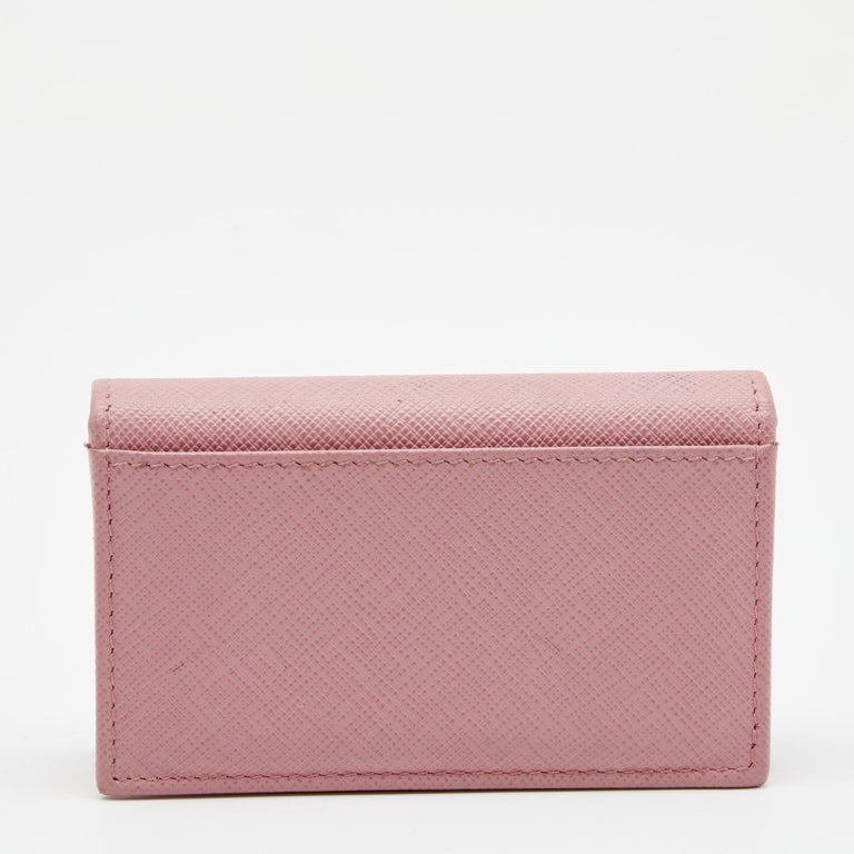 Prada Pink Saffiano Leather Card Holder at 1stDibs