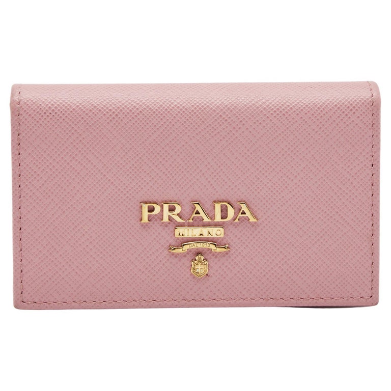 Prada Pink Saffiano Leather Card Holder at 1stDibs