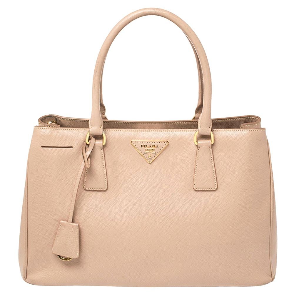 Prada Pink Saffiano Lux Leather Medium Galleria Tote at 1stDibs