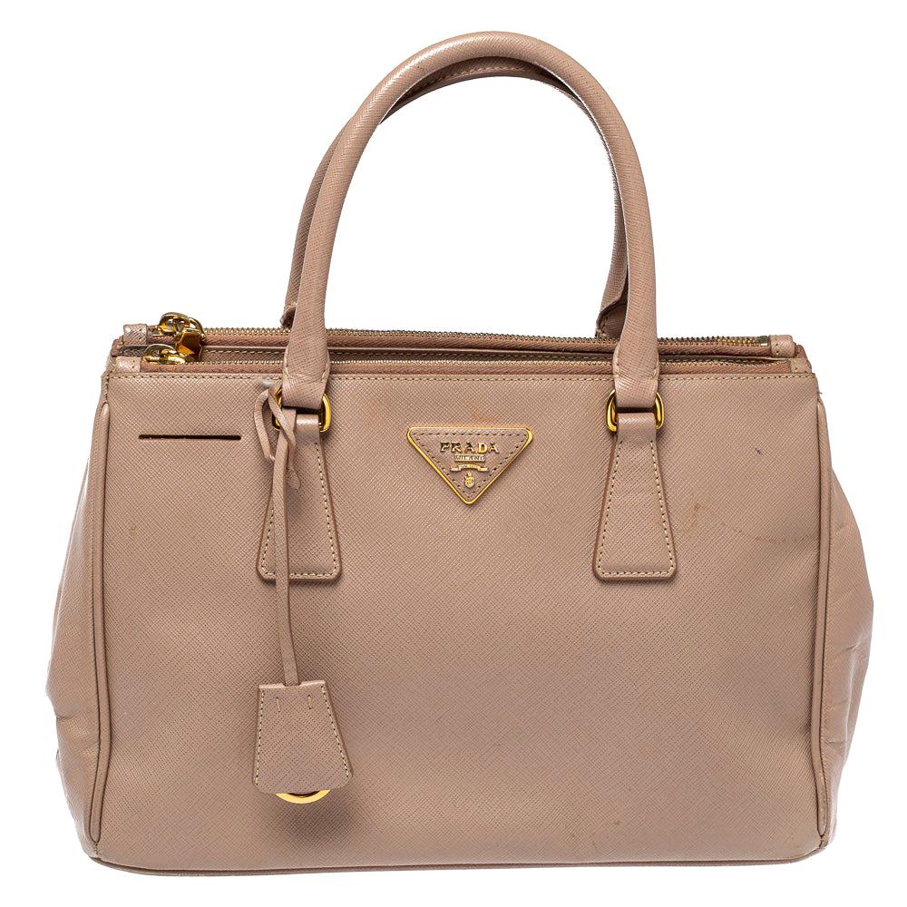 Prada Double Zip Lux Tote Saffiano Leather Small at 1stDibs
