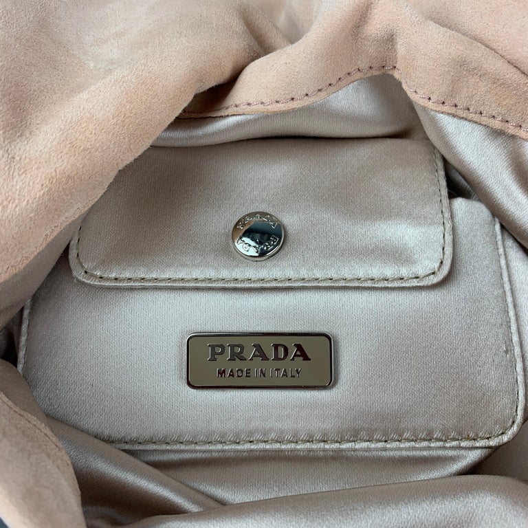 PRADA Pink Studded Rhinestone Suede Evening Handbag For Sale at 1stDibs