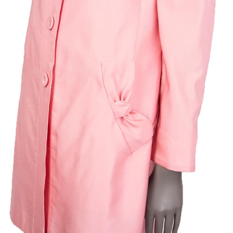 PRADA pink wool and silk COLLARLESS Coat Jacket 42 M For Sale at 1stDibs