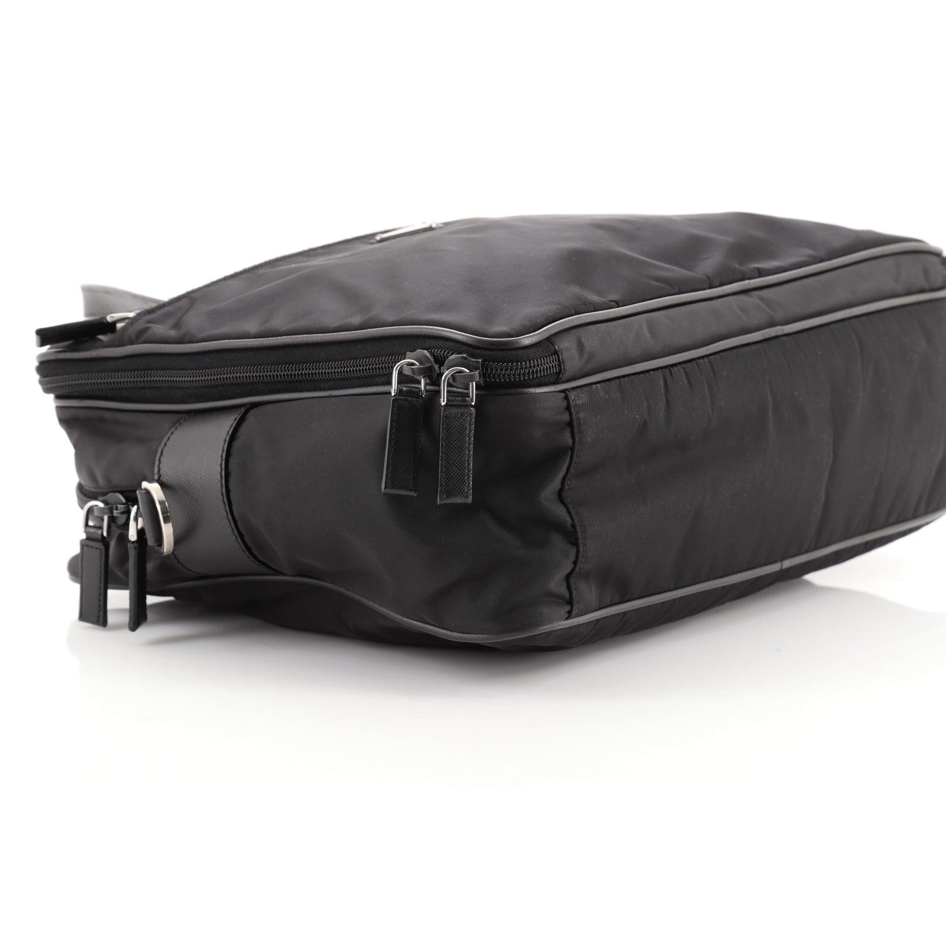 Prada Porta Computer Briefcase Tessuto and Saffiano Leather Medium ...