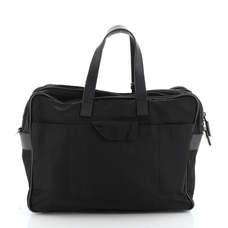 Prada Porta Computer Briefcase Tessuto and Saffiano Leather Medium at ...