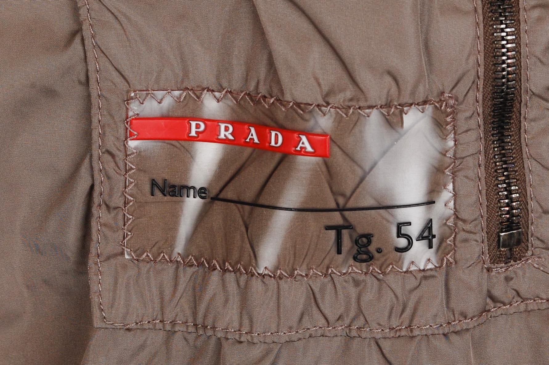Prada Puffer Down Nylon Leather Details Sheep fur Collar Men Jacket ...