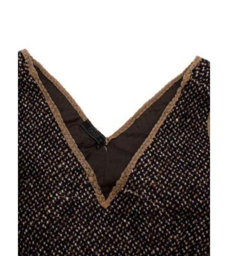 Prada Purple and beige tweed shell top For Sale at 1stDibs