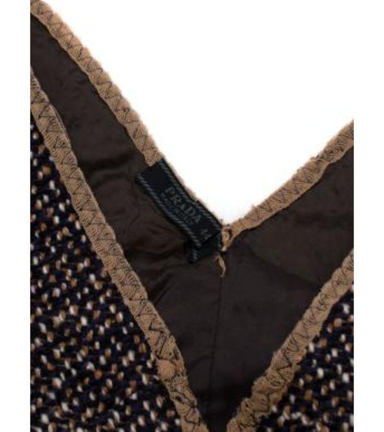 Prada Purple and beige tweed shell top For Sale at 1stDibs