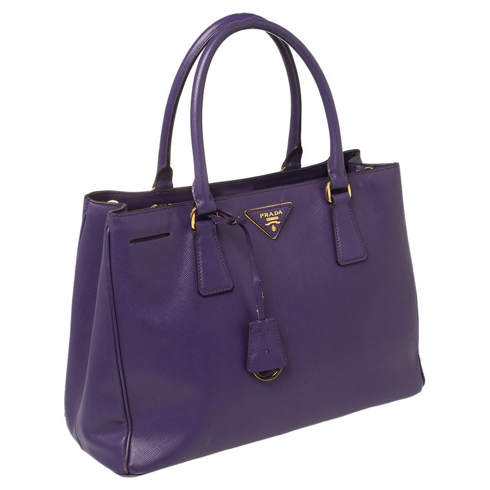 Prada Purple Saffiano Lux Leather Medium Tote at 1stDibs | prada purple ...