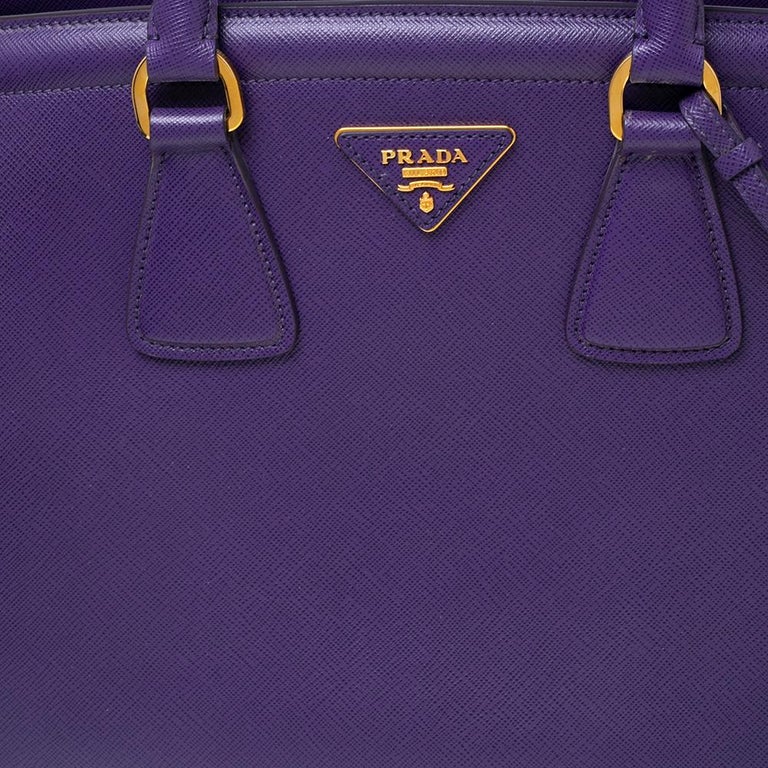 Prada Purple Saffiano Lux Leather Parabole Tote at 1stDibs