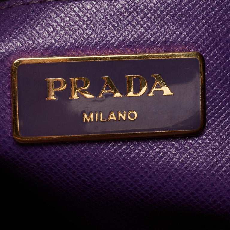 Prada Purple Saffiano Soft Leather Convertible Tote For Sale at 1stDibs