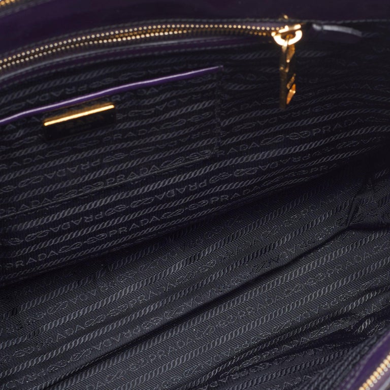 Prada Purple Spazzolato Leather Large Galleria Tote For Sale at 1stDibs
