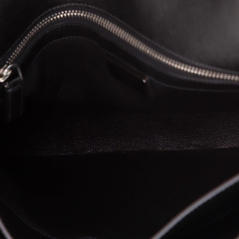 Prada Push Lock Portfolio Printed Saffiano Leather For Sale at 1stDibs