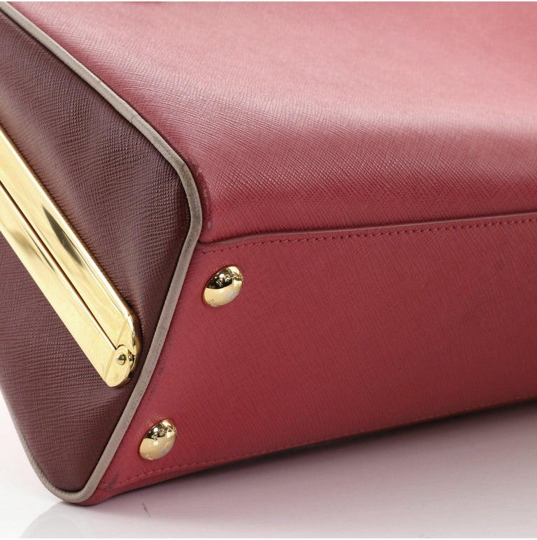Prada Pyramid Top Handle Bag Saffiano Leather Medium at 1stDibs