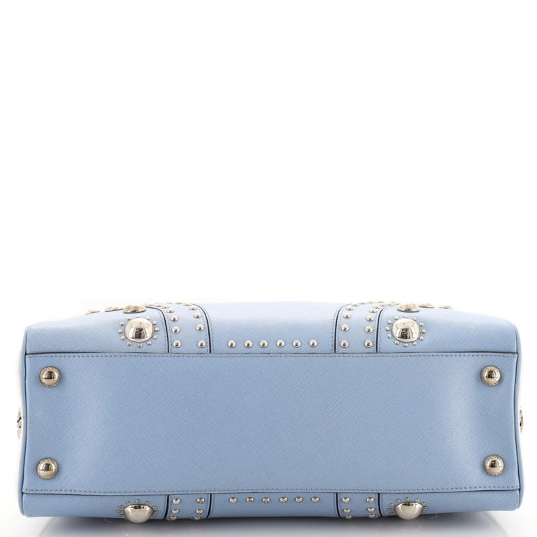 Prada Pyramid Top Handle Bag Studded Saffiano Leather Medium For Sale ...