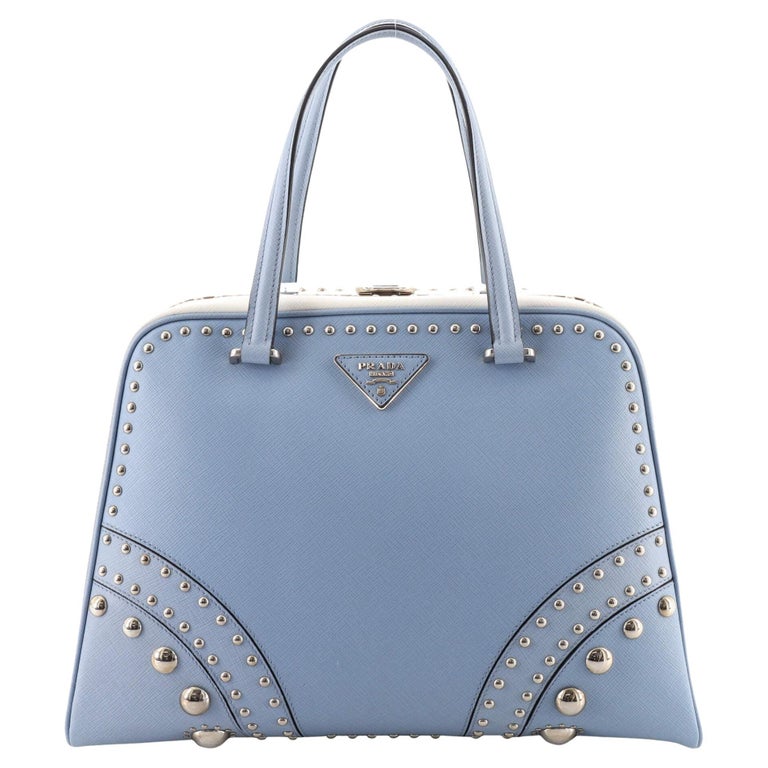 Prada Pyramid Top Handle Bag Studded Saffiano Leather Medium For Sale ...