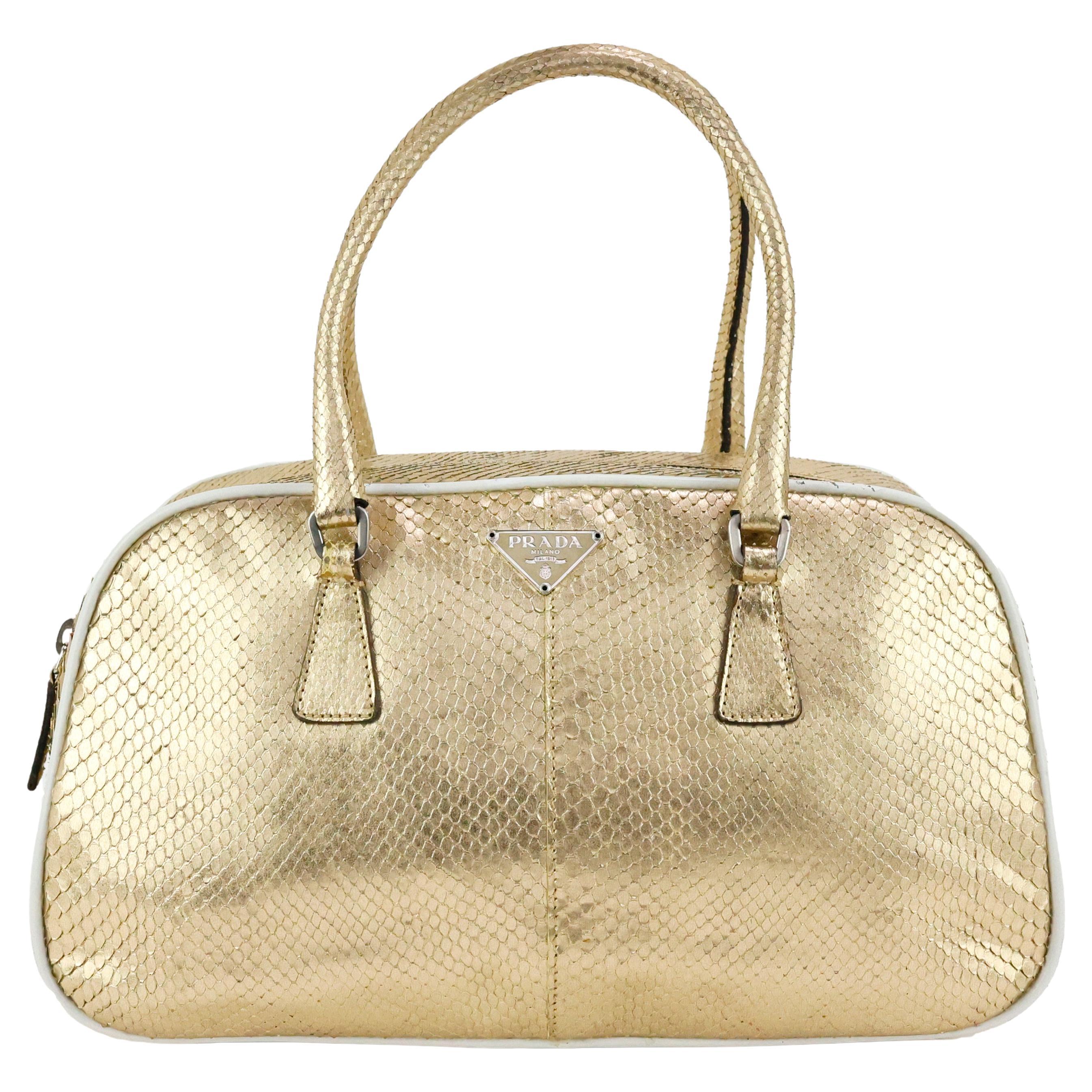 Prada Python Bowling Bag For Sale at 1stDibs