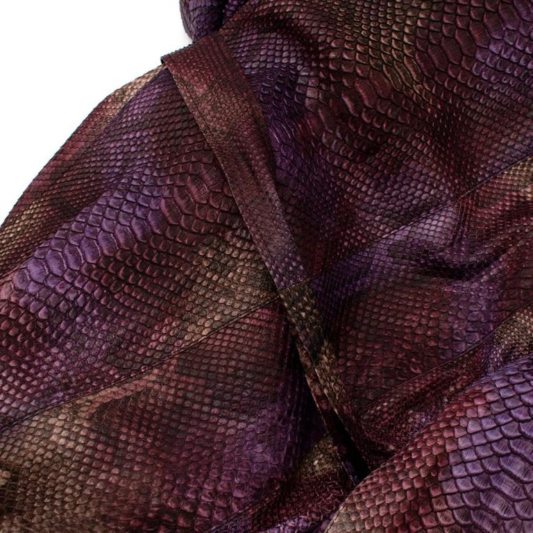 Prada Python Purple Embellished Belted Coat For Sale at 1stDibs