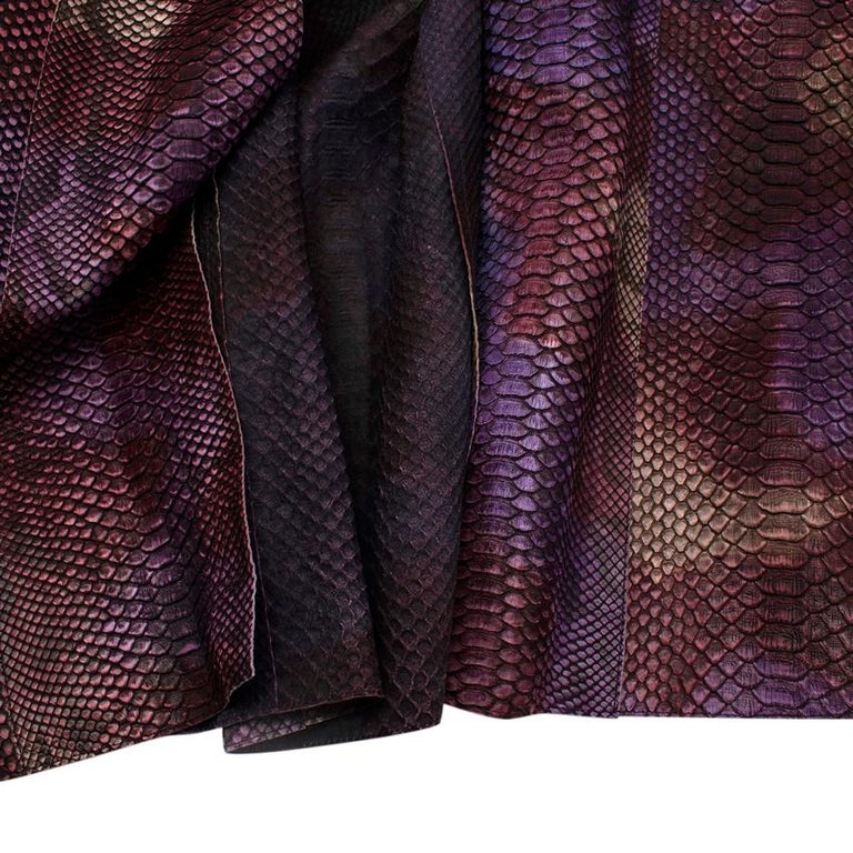 Prada Python Purple Embellished Belted Coat For Sale at 1stDibs