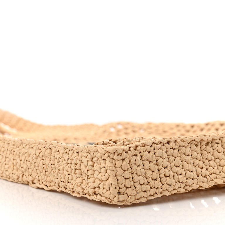 PRADA Raffia Embroidered Logo Tote Bag Naturale 2021 For Sale at 1stDibs