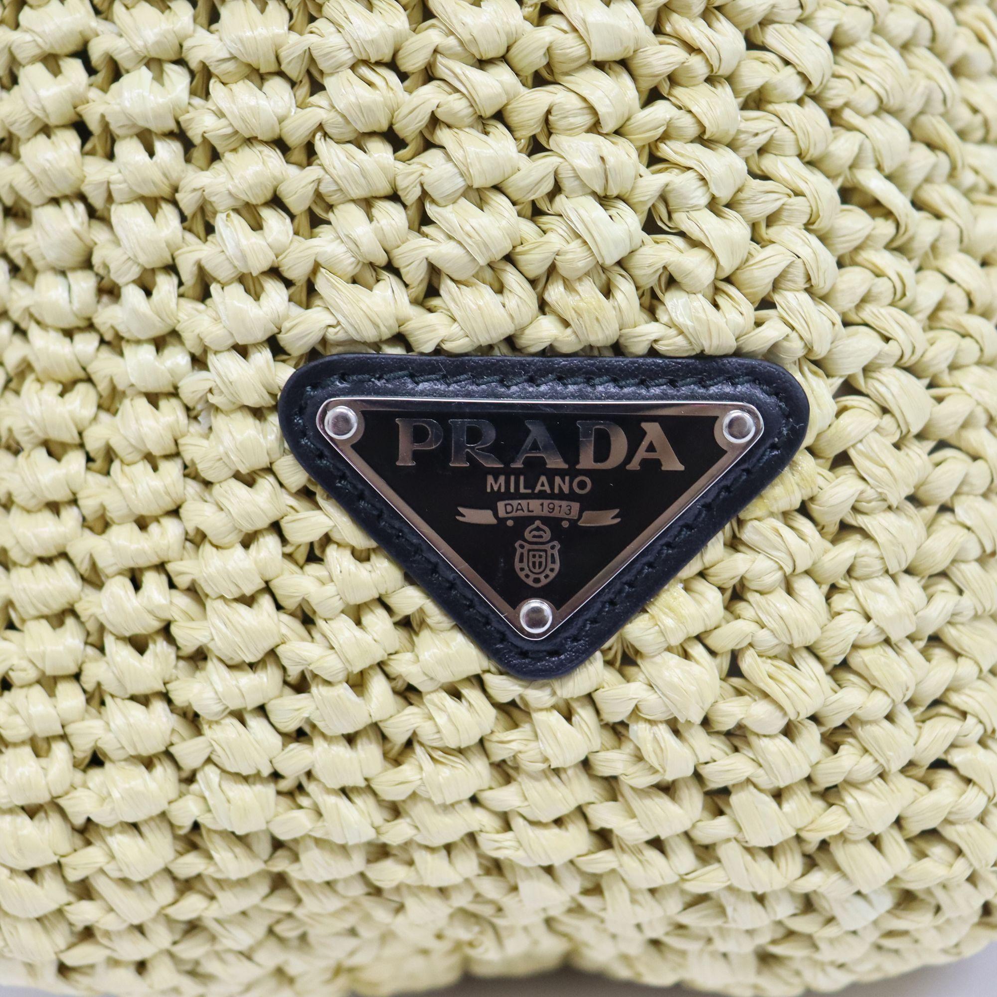 Prada Raffia Tote For Sale at 1stDibs