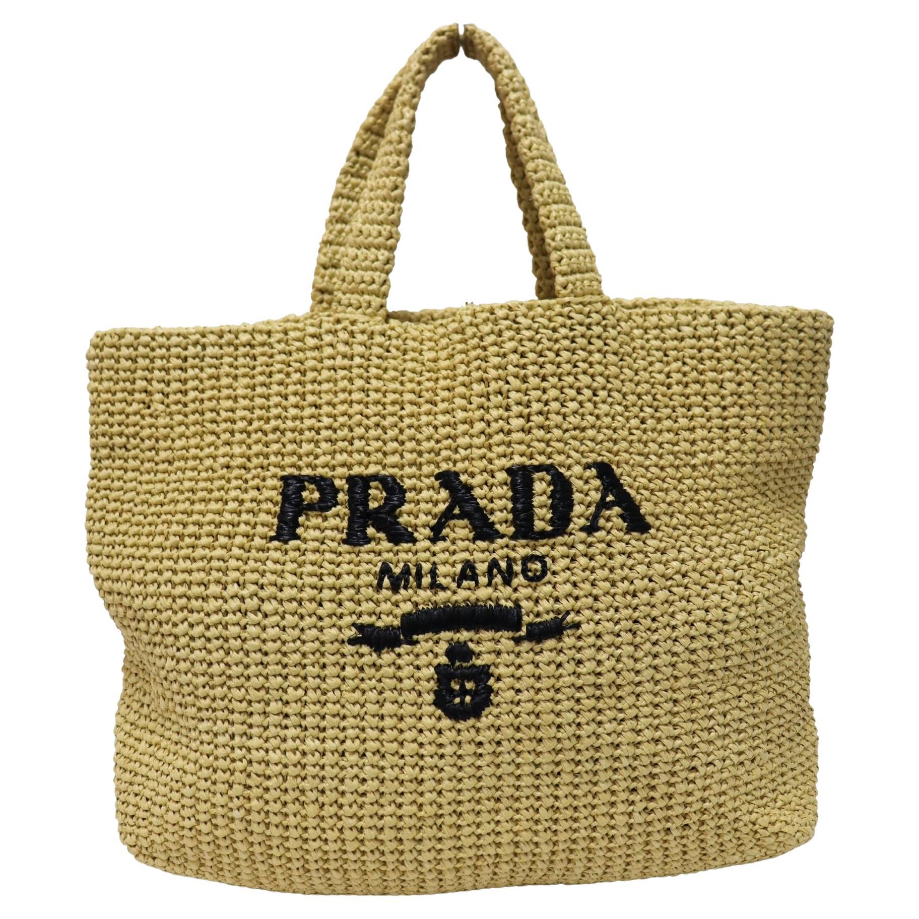 Prada Raffia Tote For Sale at 1stDibs | prada raffia bag, prada straw ...